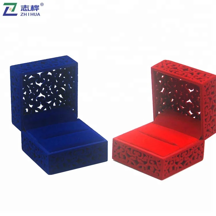 Wholesale Special Design Flocking Jewelry Box Hollow Velvet Ring Box ...