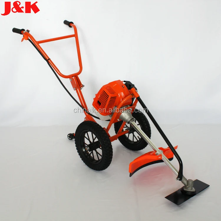 Hand Push Type With Tyre Brush Cutter Wheat Harvester 52cc Mini Rice ...