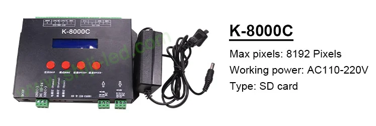 K-8000C SD Card Controller DC5V-24V DMX APA102 SK6812 GS8208 UCS1903 ...