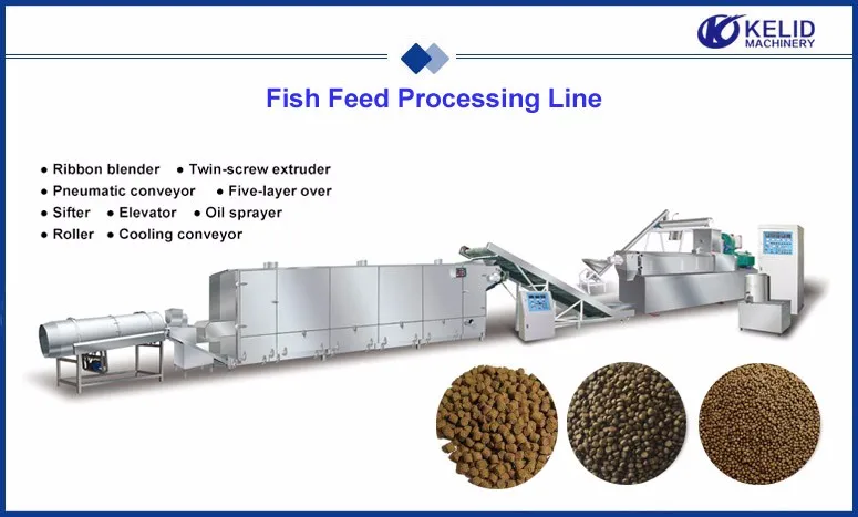 250kg/h Fish Feed Making Machine Dry Type Floating Fish Feed Extruder ...