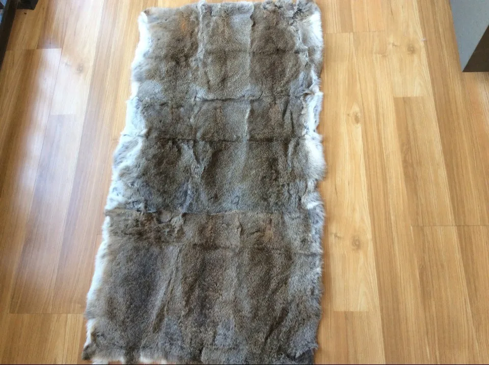 Genuine Rabbit Fur Area Rug Home Splicing Rabbit Rug Carpet Blankets ...