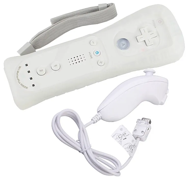 סט wii מושלם מוט ראשי+נאנצאוק במגוון צבעים Wii Remote and Nunchuk Controlle