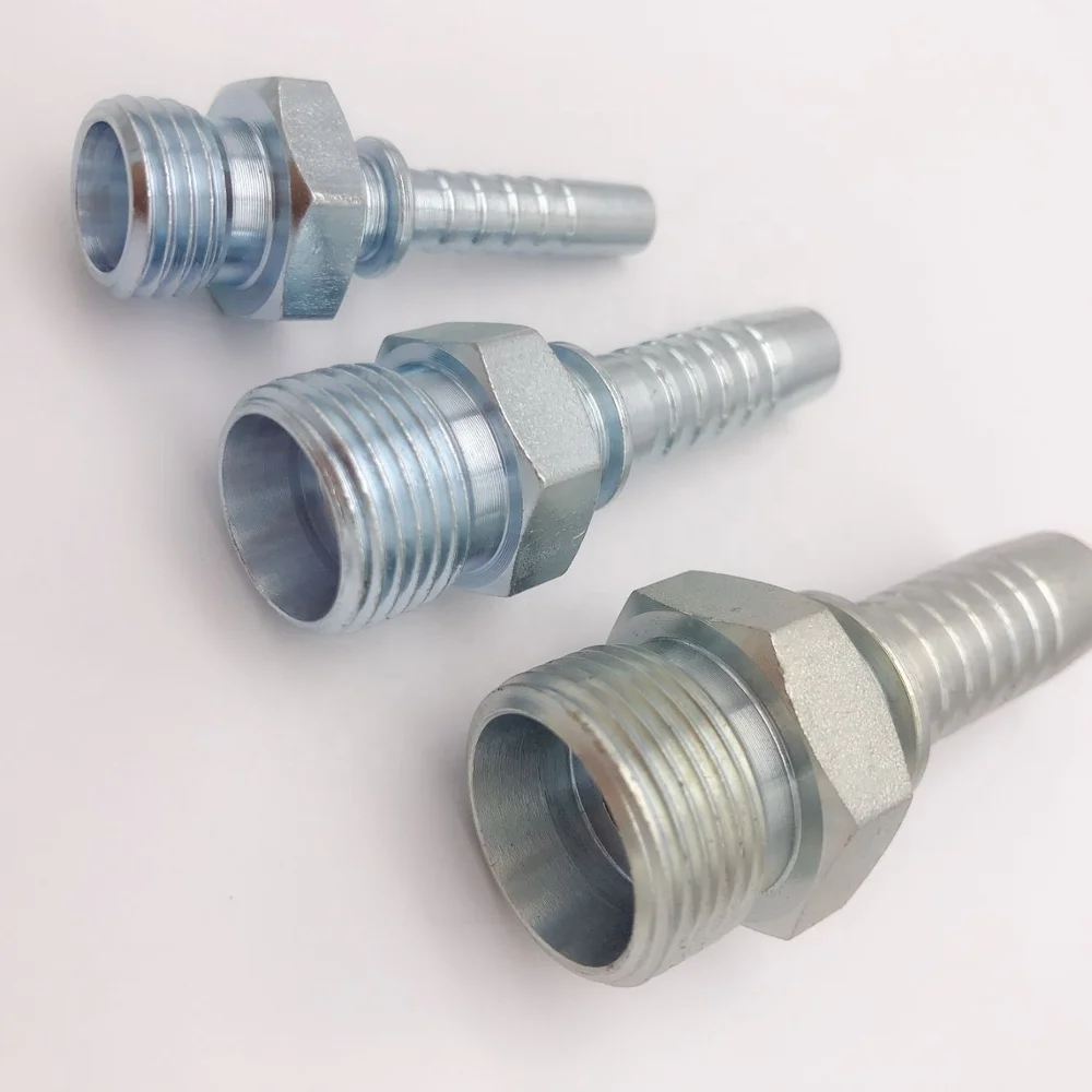 10411 Straight Rubber Hose Fitting Metric Male Carbon Steel Reusable Hydraulic Hose Fittings ...