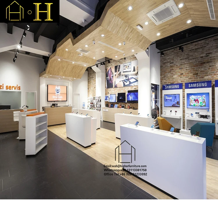 Retail Store Design Mobile Phone Wooden Display Cabinet Cell Phone Shop ...