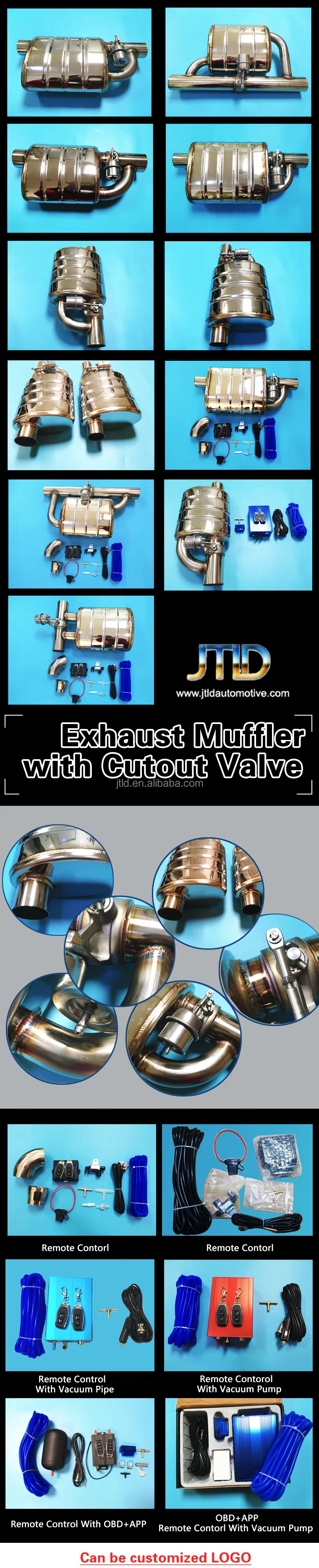 Performance single electric valve exhaust valvetronic muffler with ...