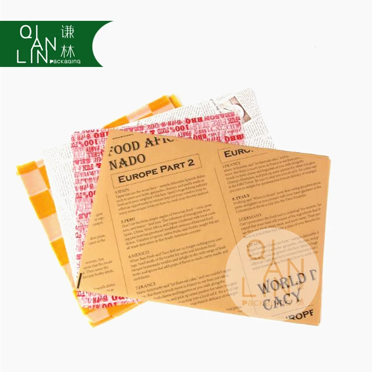 Hot Picnic Hamburger Fries Recyclable Oil Proof Waxed Paper Red ...