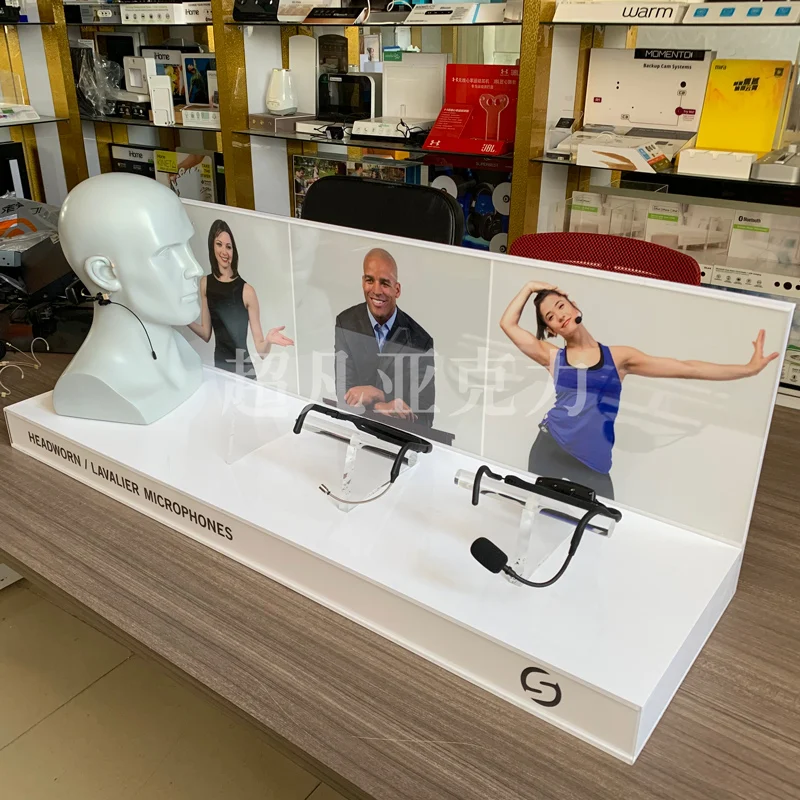 Custom Supermarket Retail Store Desktop Headphone Stand Display ...