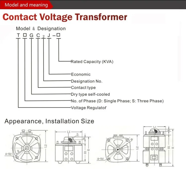Single Phase Tdgc2-30kva Variac Transformer 0-250v Manual Variable ...