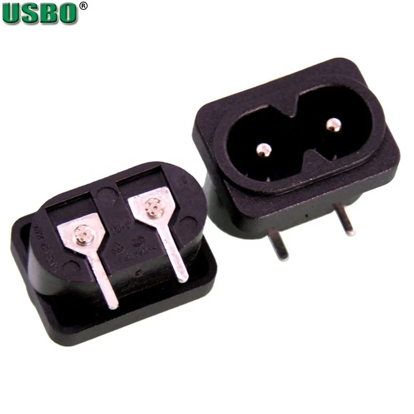 High Quality 250v 2.5a 2pins Pcb Mount Inlet Ac Power Plug Wall Socket ...