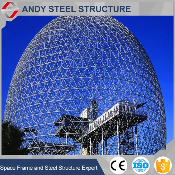 Space Frame Geodesic Dome Skylight Prefabricated Steel Structure ...