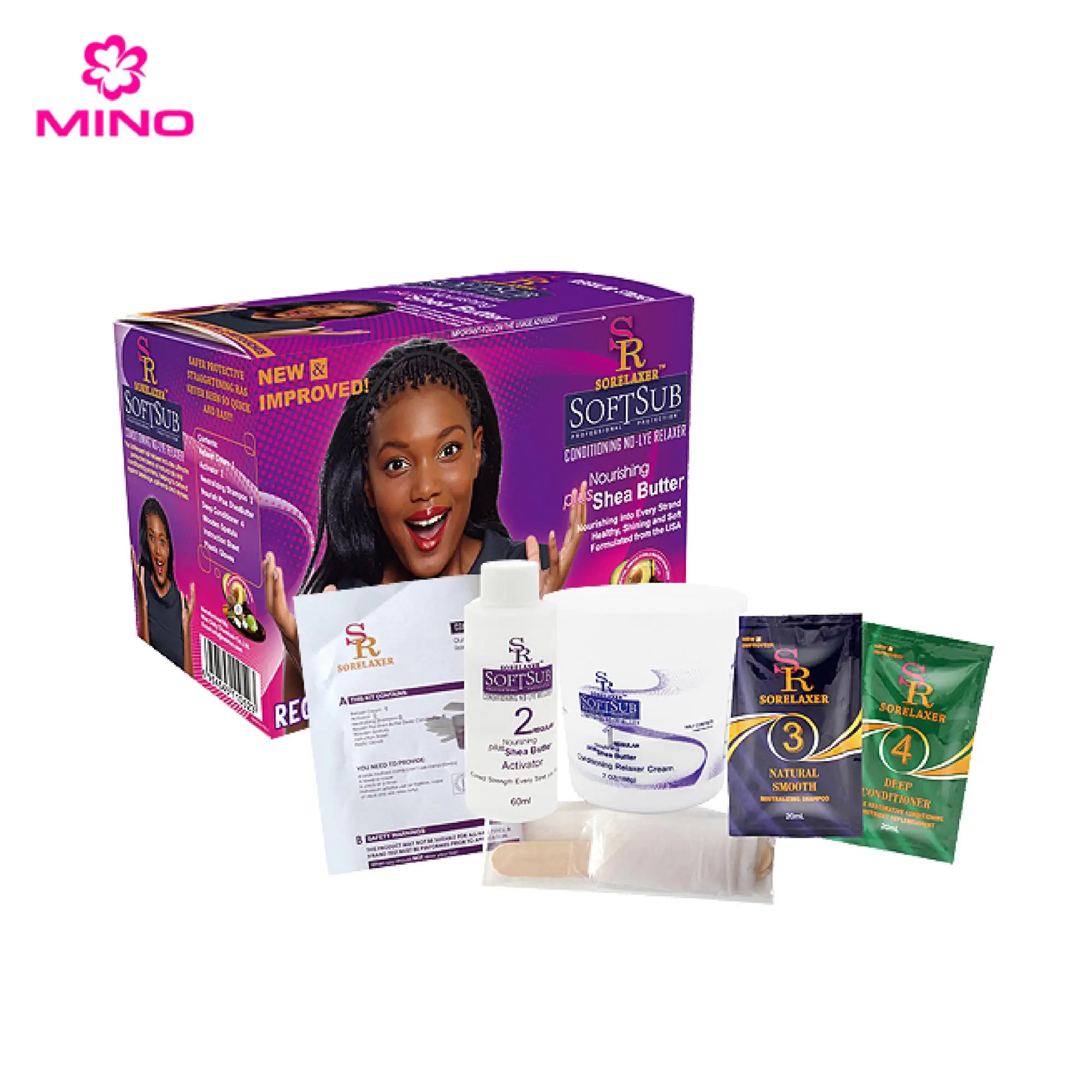 New Design Olive Oil No Lye Hair Relaxer Kit for Black People