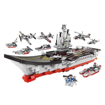 Lele Brother Military Warship Assemble Bricks Aircraft Carrier Kids ...