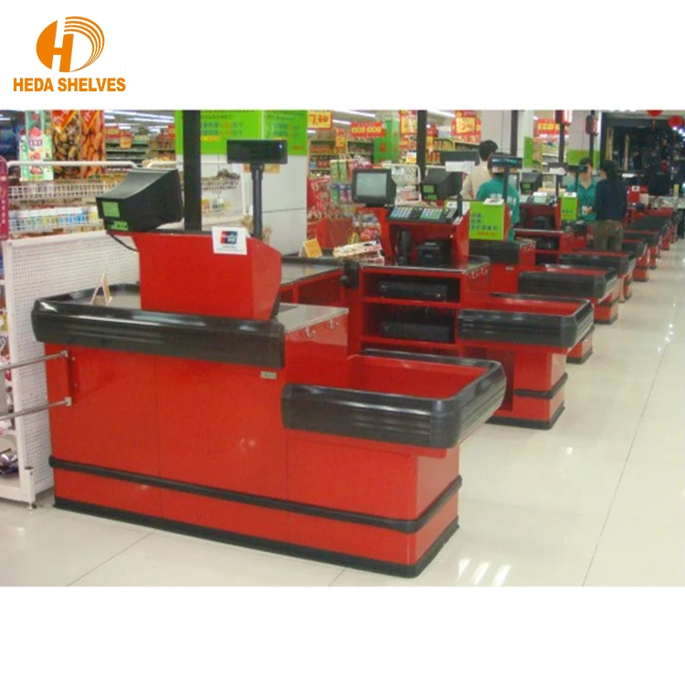 Modern Design Retail Shop Supermarket Wooden Checkout Counters - Buy ...
