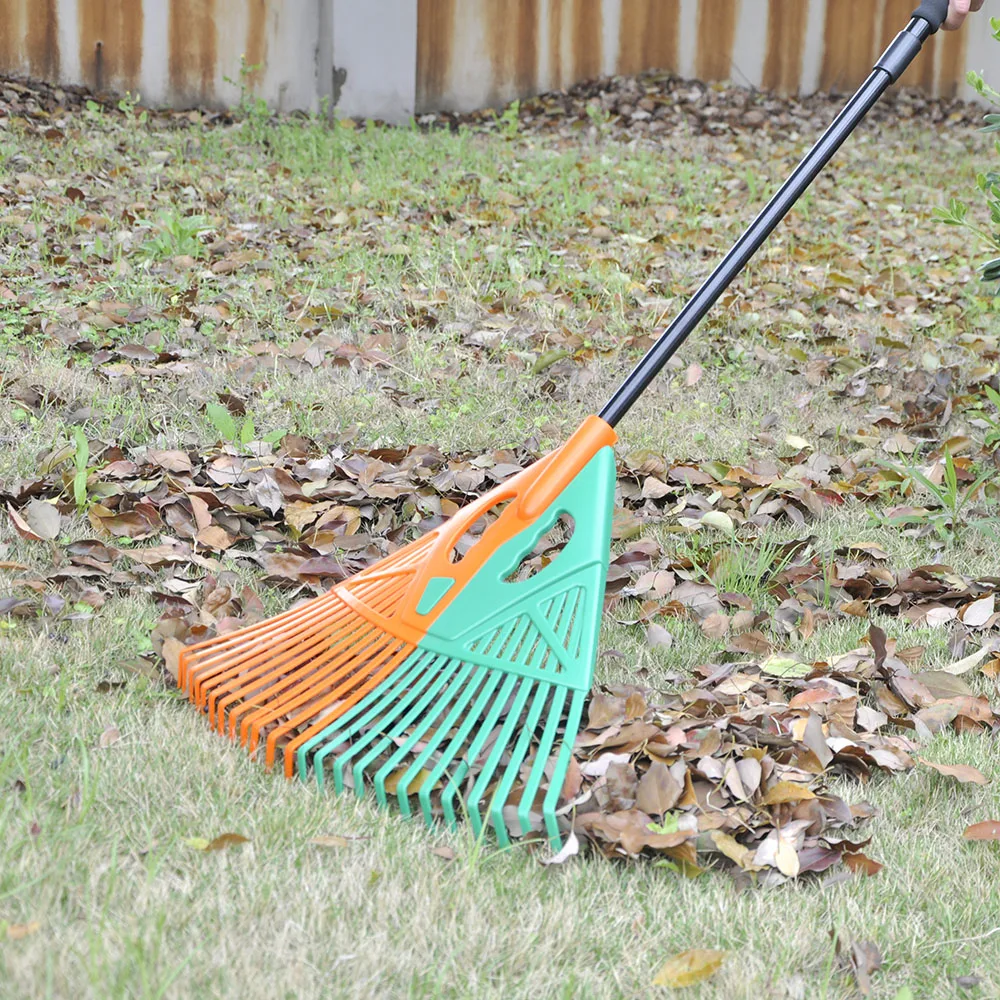 VERTAK 2 in 1 24 Teeth Plastic Lawn Leaf Grabber and Garden Leaf Rake ...