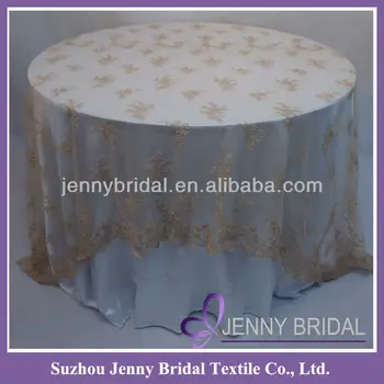 Tl002d Romance Embroidered Wedding Champagne Lace Table Overlays - Buy ...