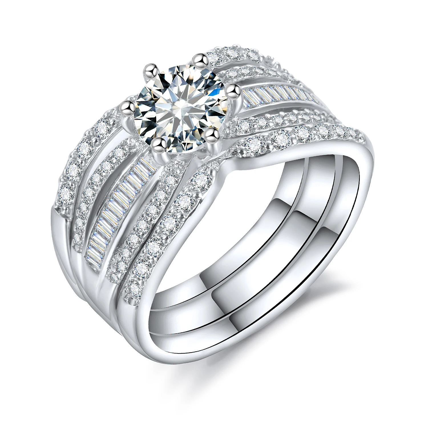 New 18k White Gold Wedding Ring Set Munimoro gob pe