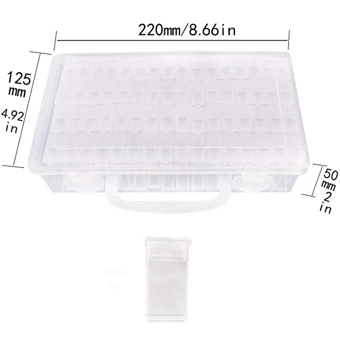 64 Slot Grid Jewelry Drill Storage Box Diamond Painting Beads Organizer ...