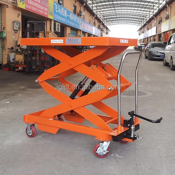 Scissor Type Manual Hydraulic Trolley Lift, Customized Available ...