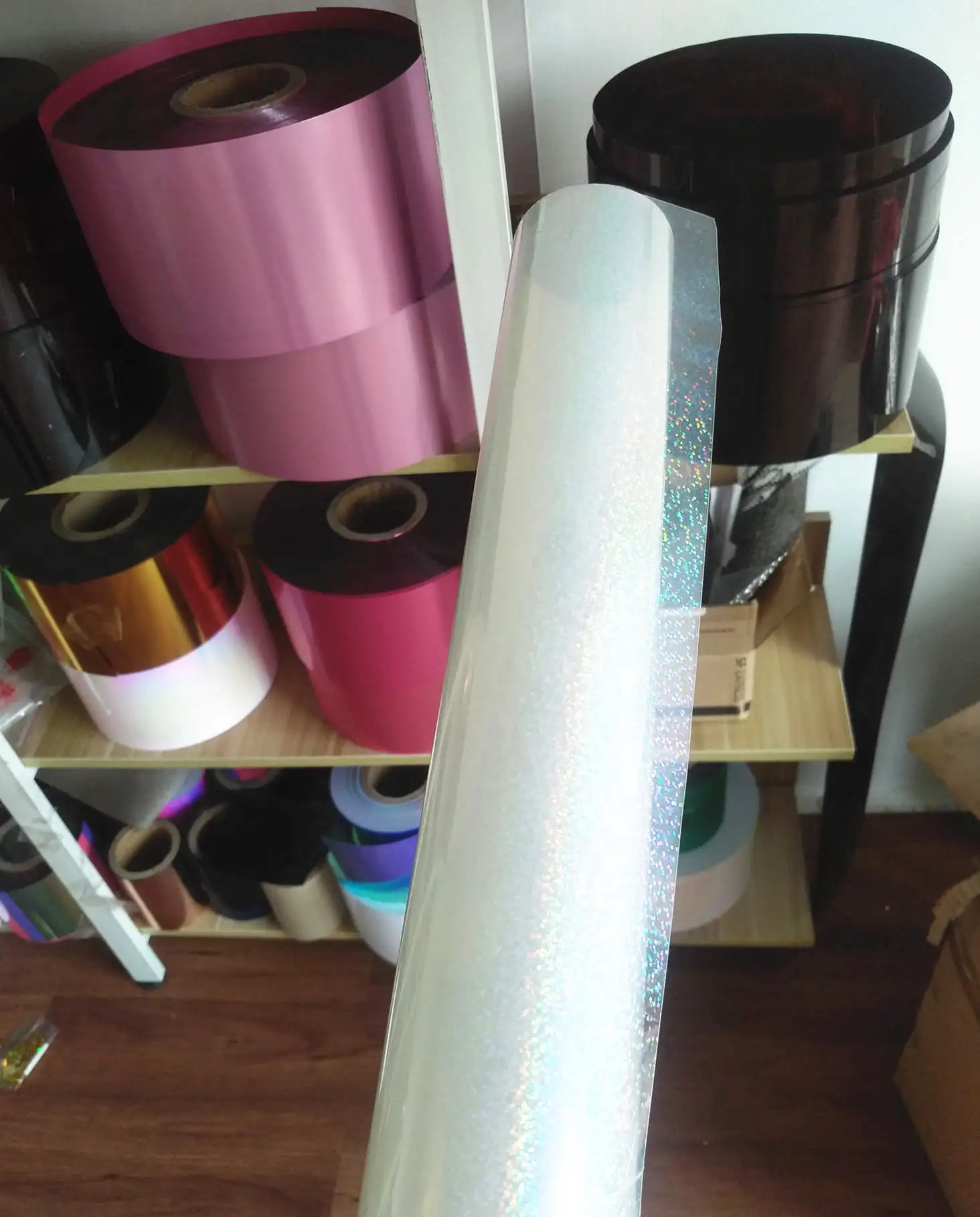 Rainbow Golden Light Holographic Pet Spangle Film Rolls Sequin ...