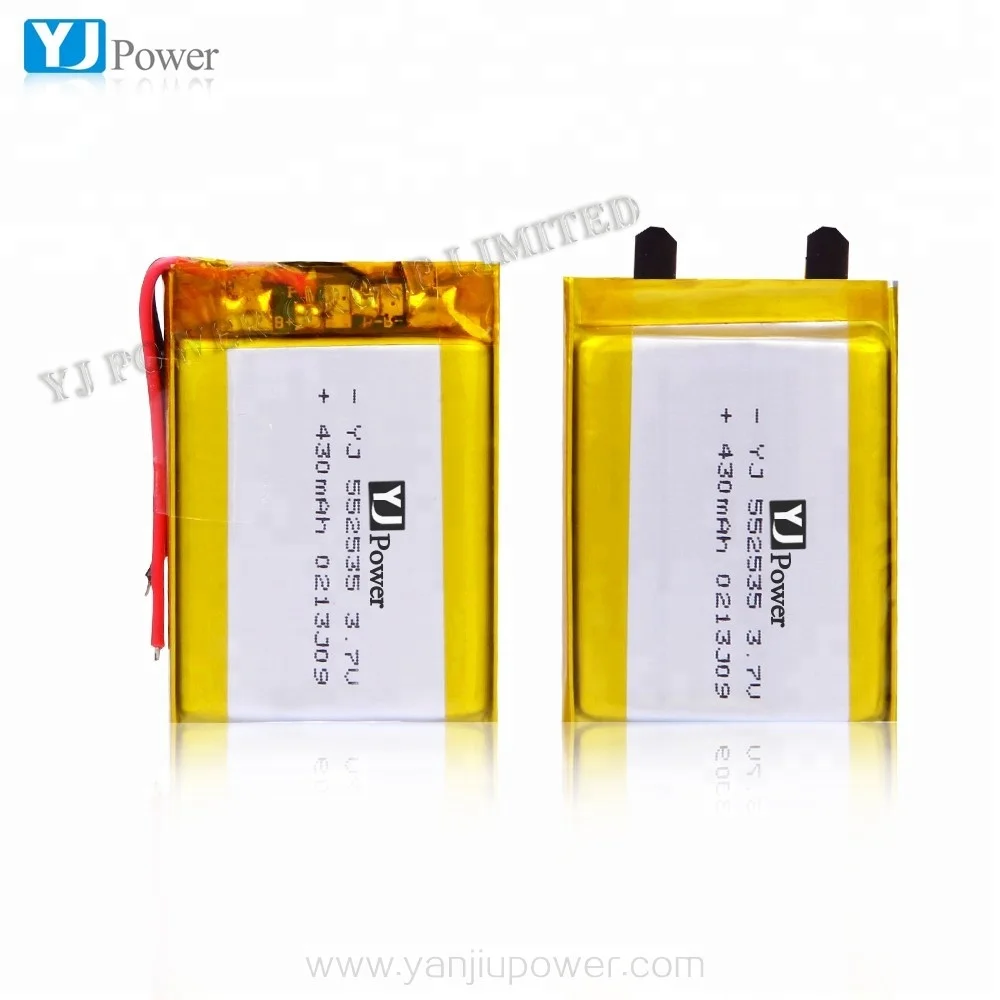 Small Size Lithium Polymer Battery 3.7v 552535 430mah Rechargeable Li ...