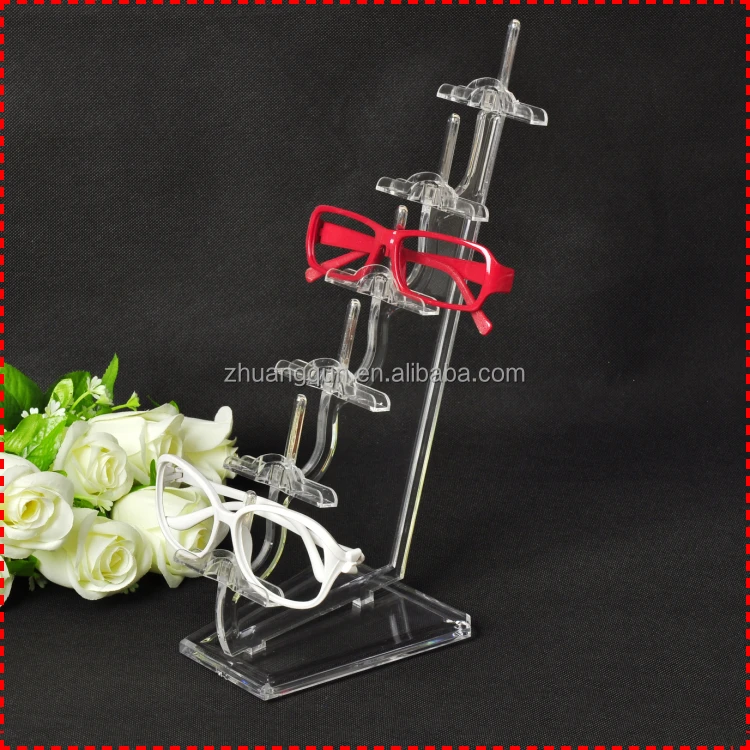 Classic Clear View Stepped Design Eyewear Display Stand Holder 5 6 Pair ...