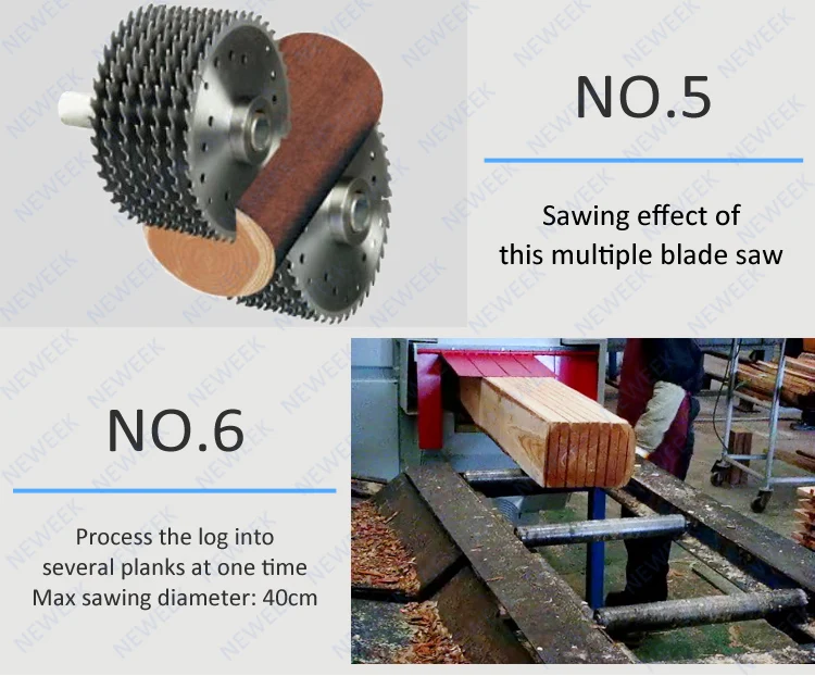 Neweek With Conveyor Round Wood Cutting Timber Multi-blade Sawmill ...