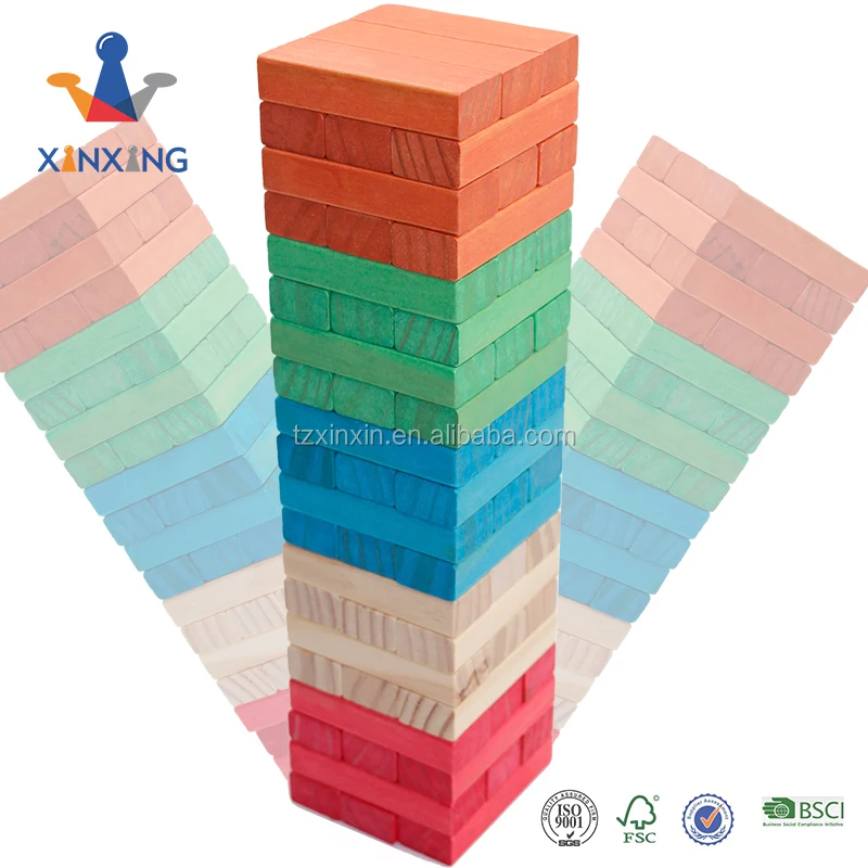 Wooden Tumbling Timber Toppling Stacking Board Games Building Blocks ...
