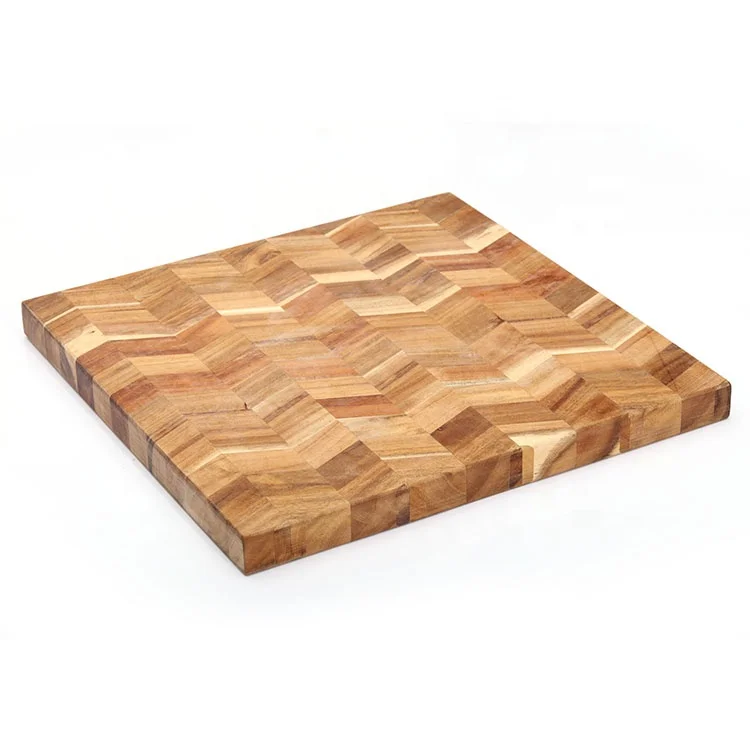 Wholesale Square Acacia Wood Finger Joint Herringbone Block Cutting ...