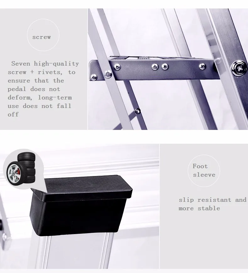 3-Step Stool Ladder Portable Folding Anti-Slip with Rubber Hand Grip ...