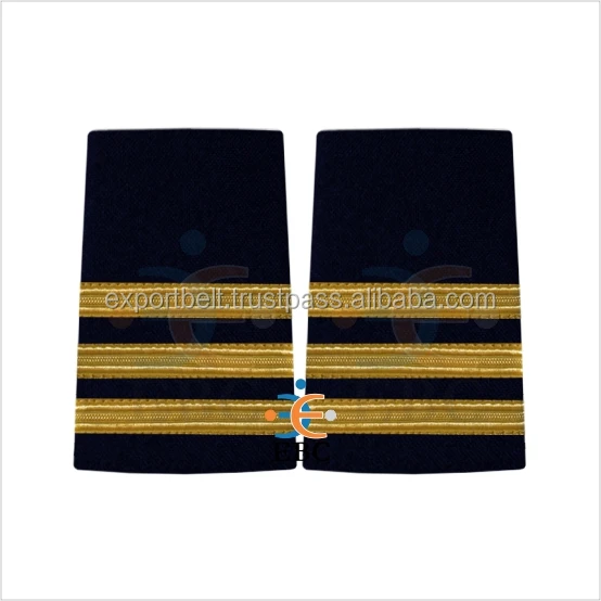 Pilot Epaulette | Badge Of Rank Two Strip Gold | French Gold Wire Braid ...