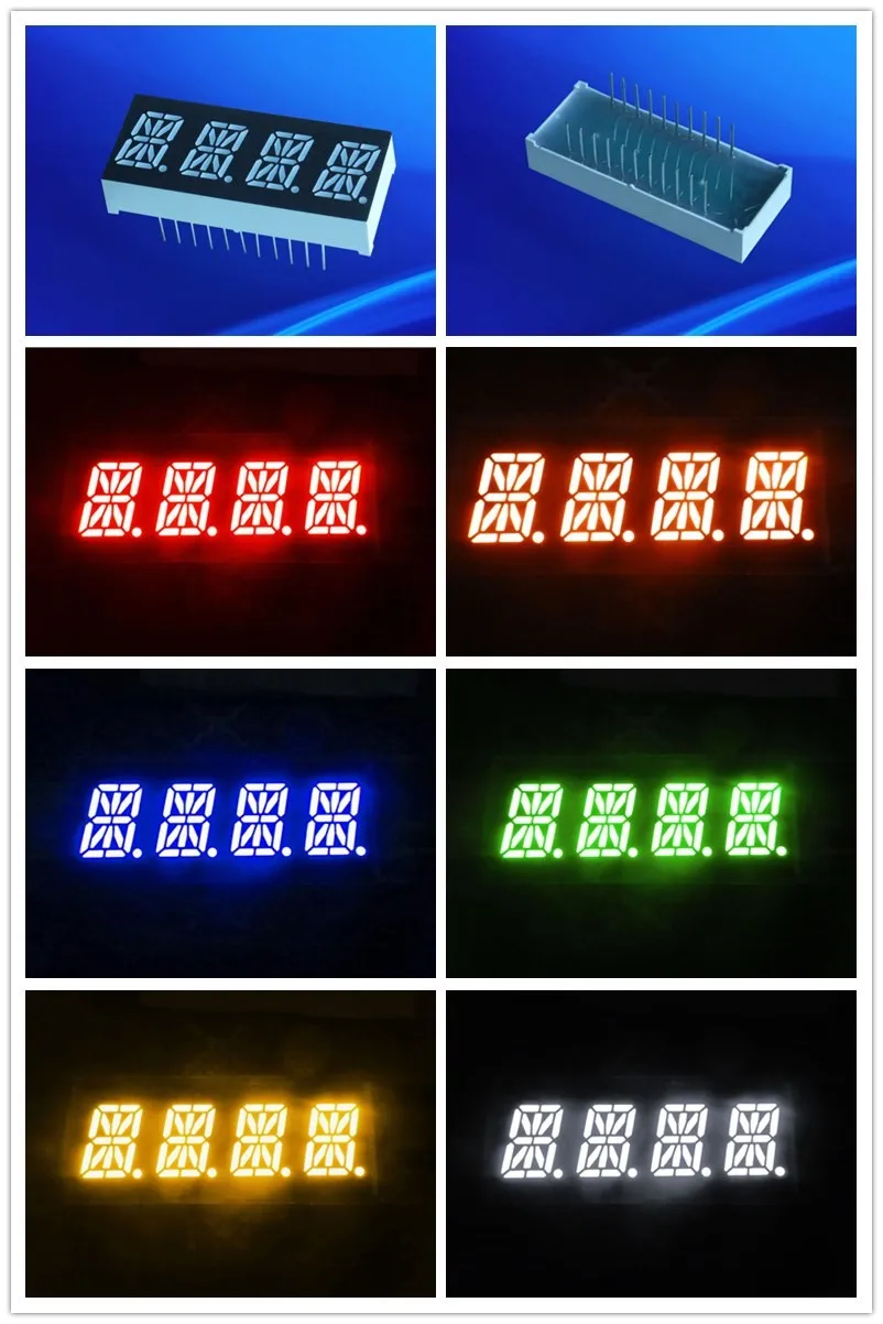 16 Segment Alphanumeric Led Display 4 Digit 0.39 Inch Pure Green ...