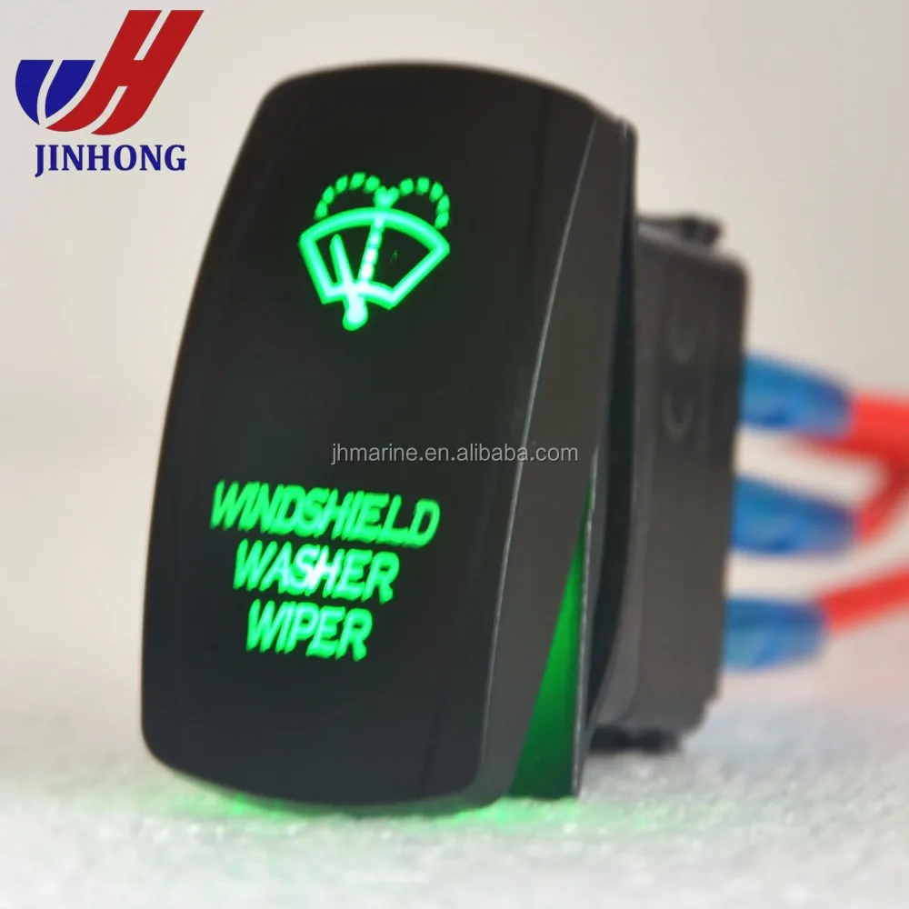 Waterproof Marine Boat Car Rocker Switch 12v Spdt On-on 4 Pin Green Led ...