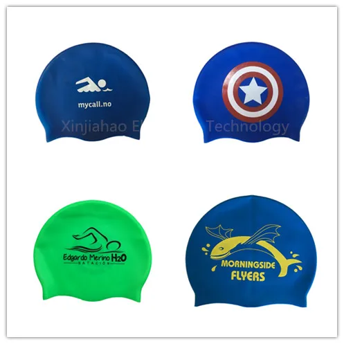 Custom Waterproof Logo Print Silicone Swim Cap - High Quality