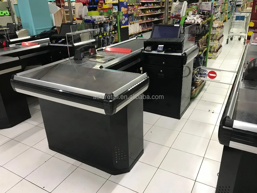 Motorized Checkout Counter with Belt for Retail Store - OEM | Wholesale