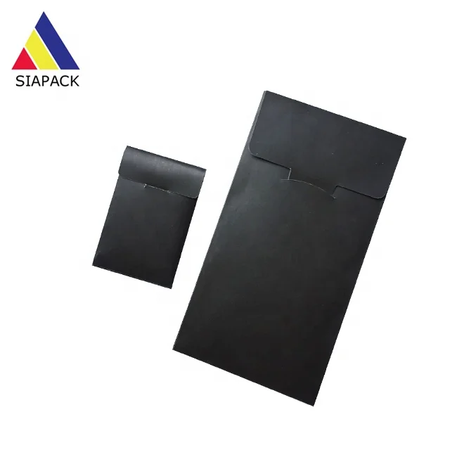 Custom Luxury Paper Cardboard Wedding Nfc Envelope Packaging Black Gift ...