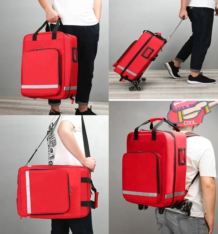 Chinvah Red Rolling Earthquake Hospital Ambulance Trolley