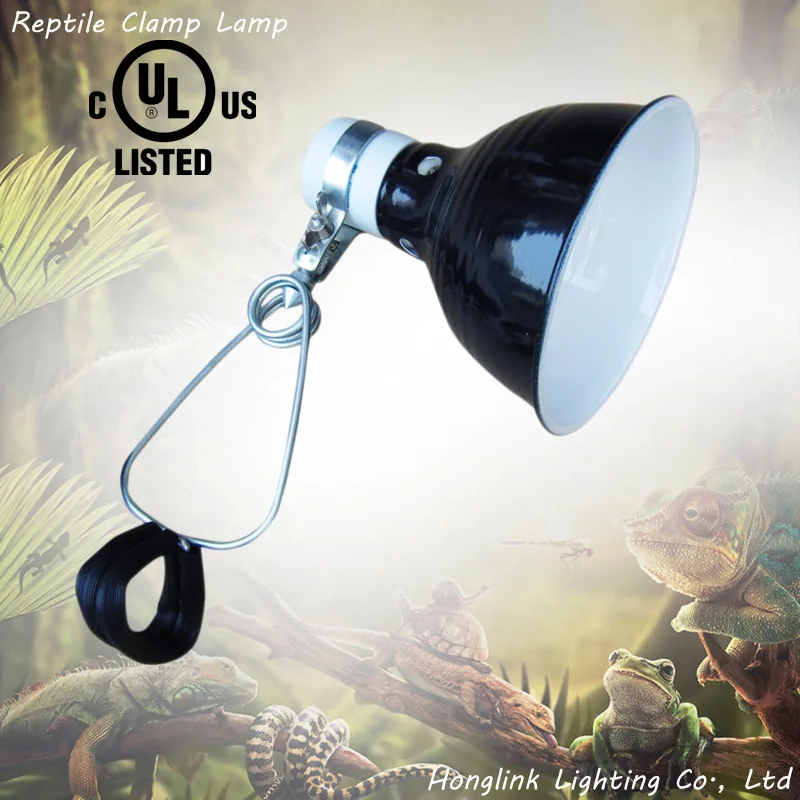 5.5 Lampshade Black And White Heating Reptile Clamp Lamp For Terrarium ...