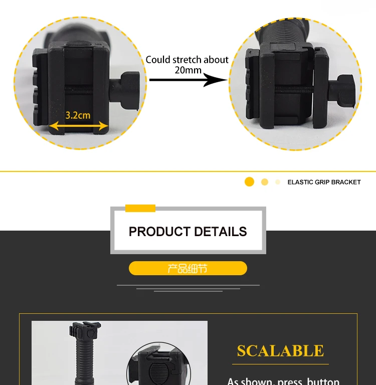 Universal Rail Tactical Accessory With 20mm Ris,Foldable Vertical ...