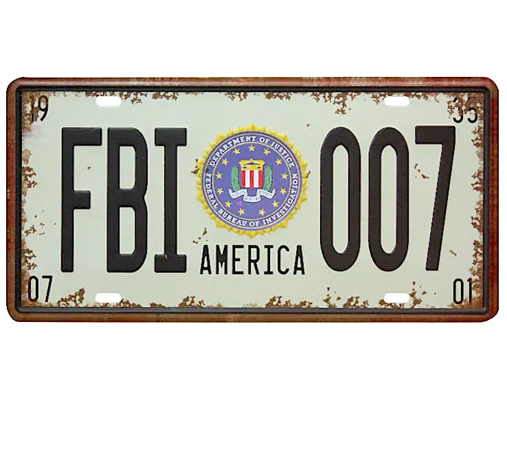 Decorative Bicycle Souvenir Car Plates Vintage Numberplate Metal Tin ...