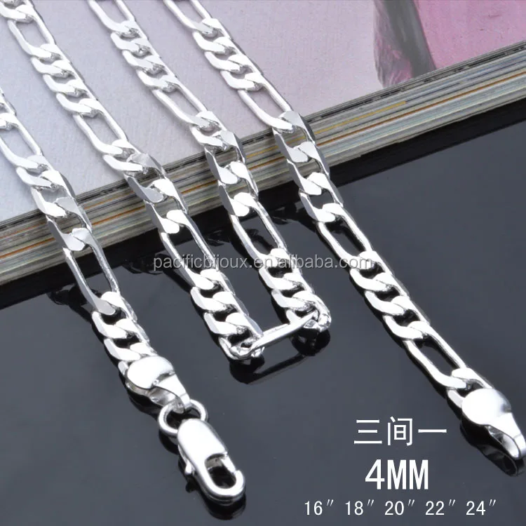 male lady pure silver chain necklace link 925 chain jewelry bijouteria ...