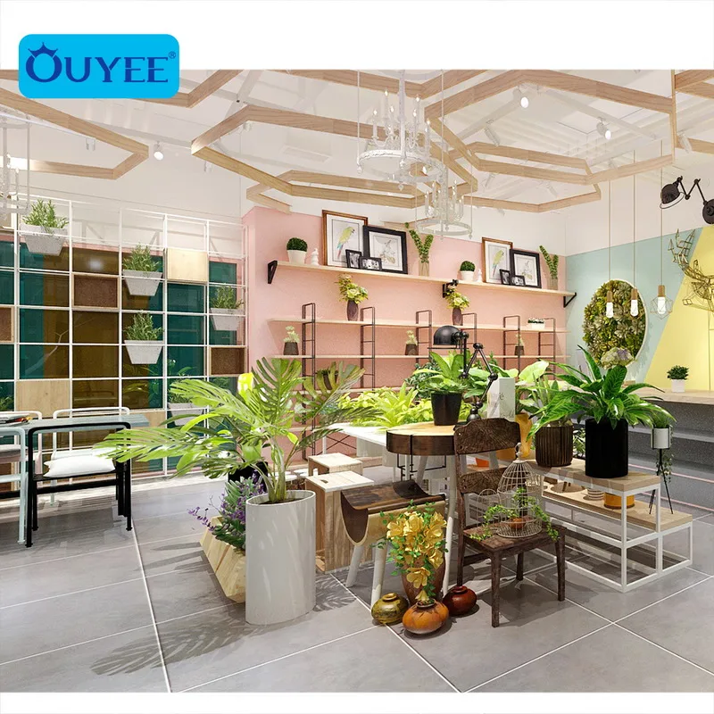 Unique Flower Shop Interior Design Decoration Wooden and Metal Flower ...