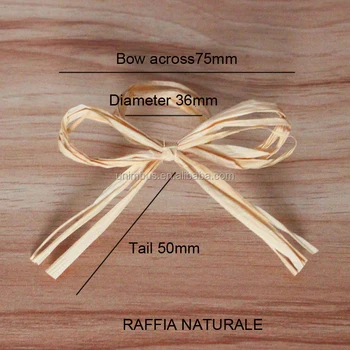 Natural Raffia Decorative Bow With Raffia Ribbon Loop - Buy Raffia Bow ...