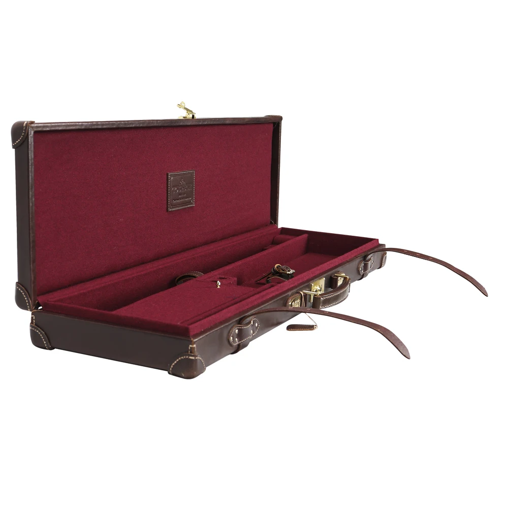TOURBON Vintage Leather Rifle Case - Hard Gun Display Case