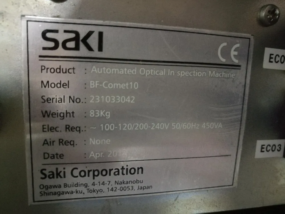SMT Seconed Hand Aoi Machine SAKI Bf-Comet10 Offline AOI