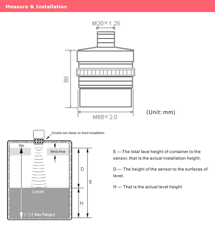 Holykell OEM Ultrasonic Fuel Tank Level Sensor with GPRS
