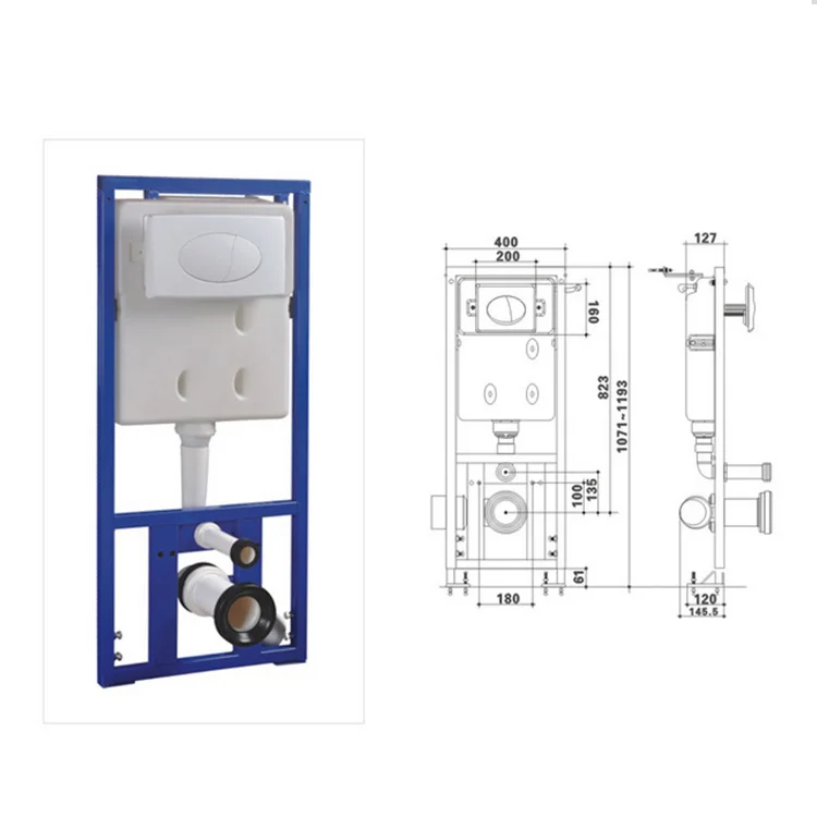 High Quality Dual-flush Bathroom Wc Plastic Water Hidden Toilet tank ...