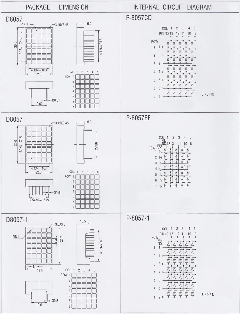 Bright White Kem-8057-bw Display: 5x7 Dot Matrix LED, 3.6mm Pixel Pitch ...