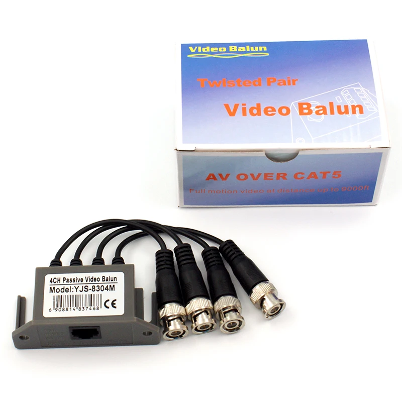 Yjs-8304m 4ch Passive Video Balun Utp Cctv Multi-channel Signal Video ...