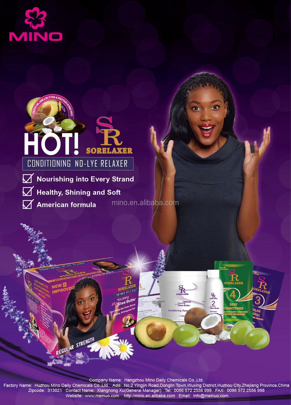 New Design Olive Oil No Lye Hair Relaxer Kit for Black People