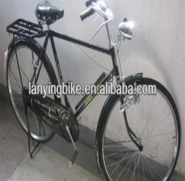 28 Inch Black Dutch Bicycle with Soft-Tail Frame & Disc Brake | 6-Speed ...